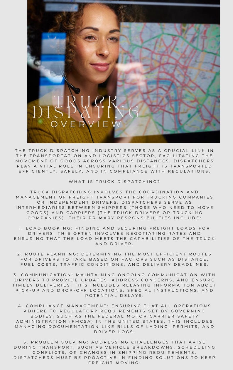 Truck Dispatching 101 - Etsy