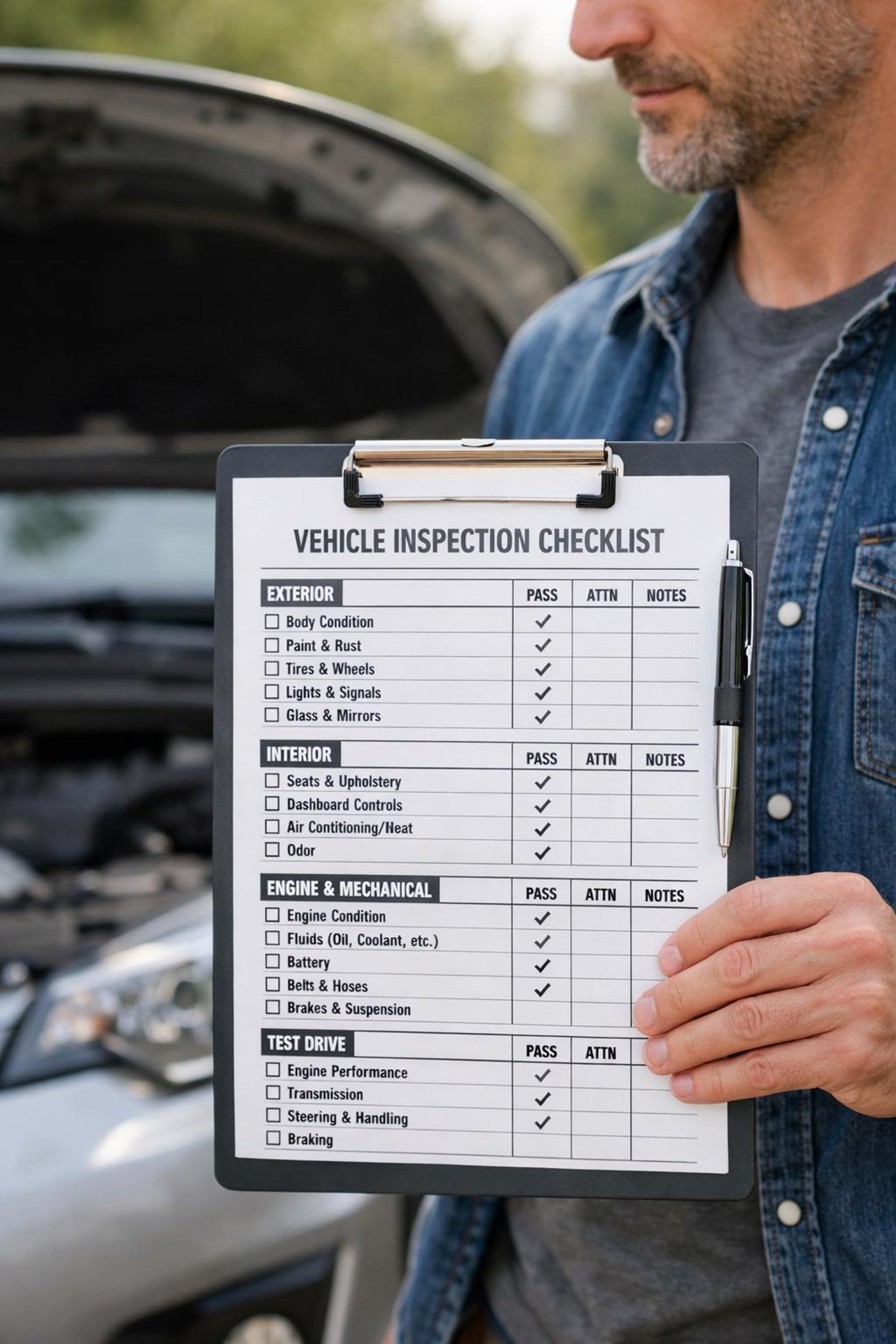Used Car Buyer’s Checklist PDF | Vehicle Inspection Form & Printable ...