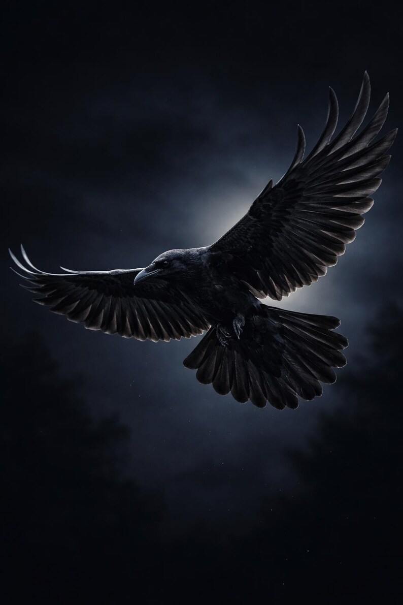 Midnight Raven Gothic Original Poem | Dark Poetry Wall Art Printable - Etsy