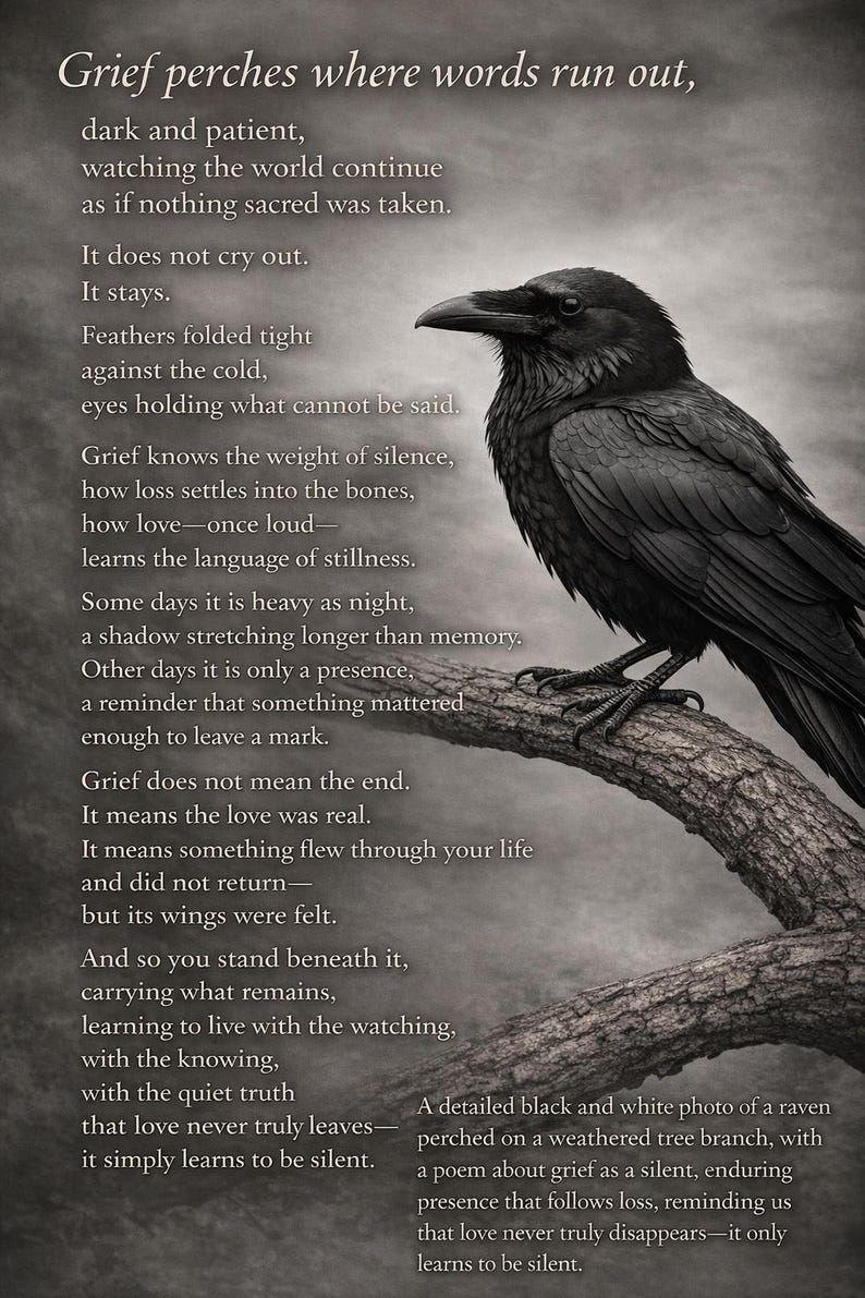 Midnight Raven Gothic Original Poem | Dark Poetry Wall Art Printable - Etsy