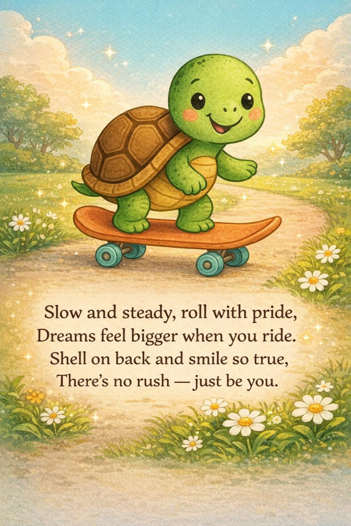 Skateboarding Turtle | Funny Kids Poem Printable PDF - Etsy