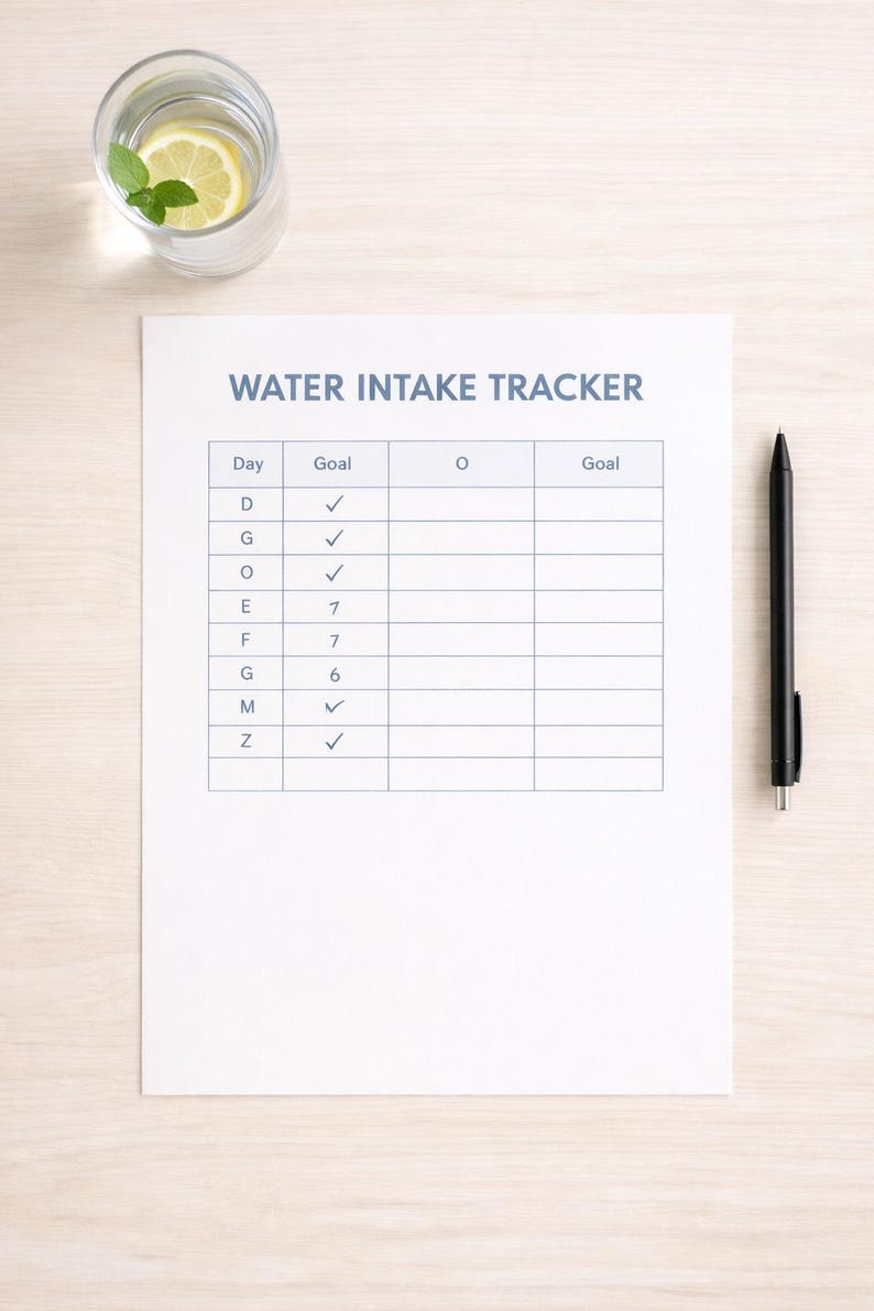 Water Intake Tracker Printable | Daily Hydration Log PDF - Etsy