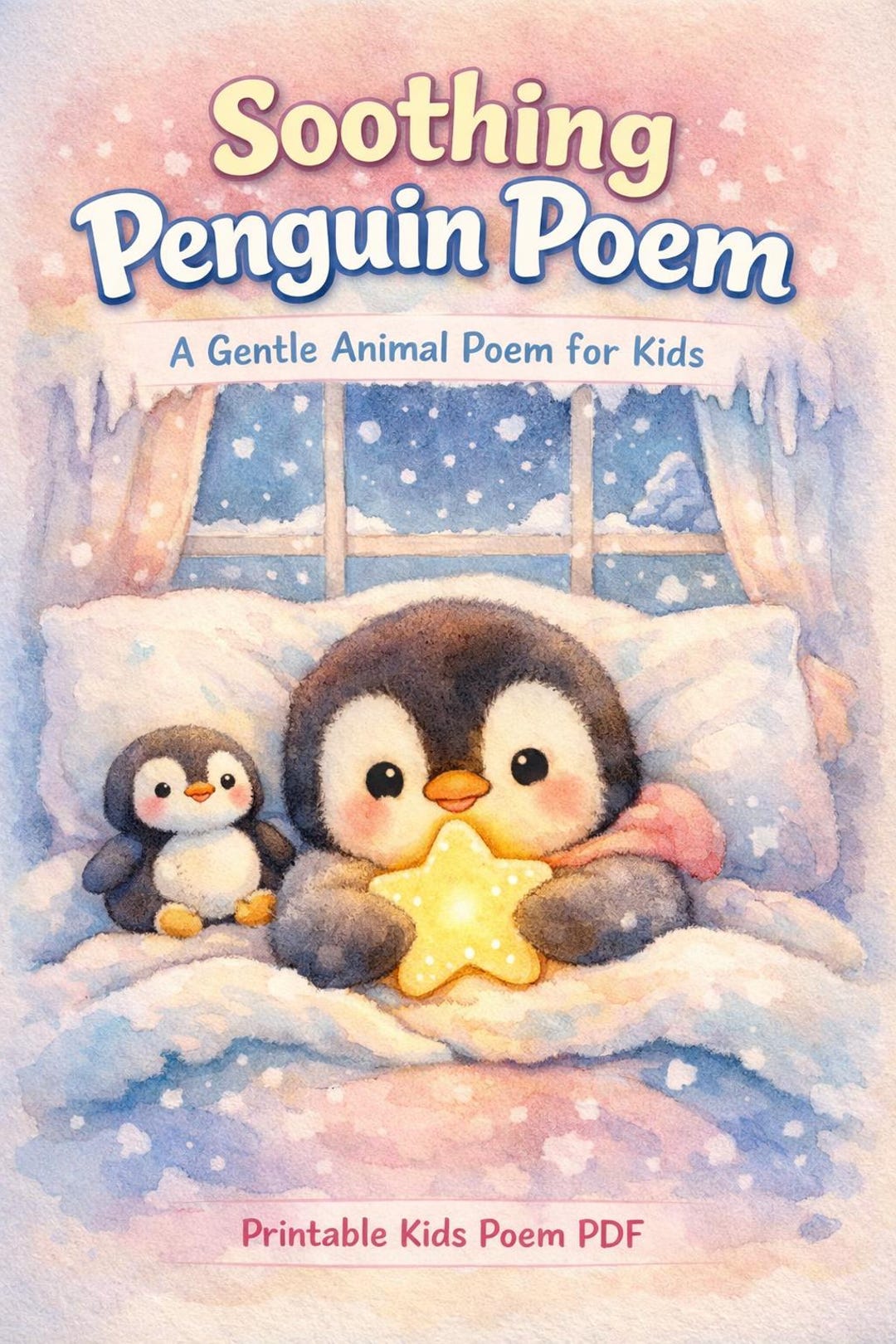 Soothing Penguin Poem Print | Animal Poetry for Kids - Etsy