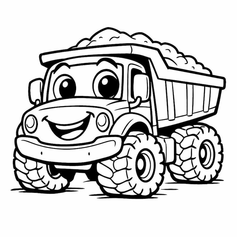 Construction Trucks Coloring Pages Bundle | Heavy Equipment Printable ...