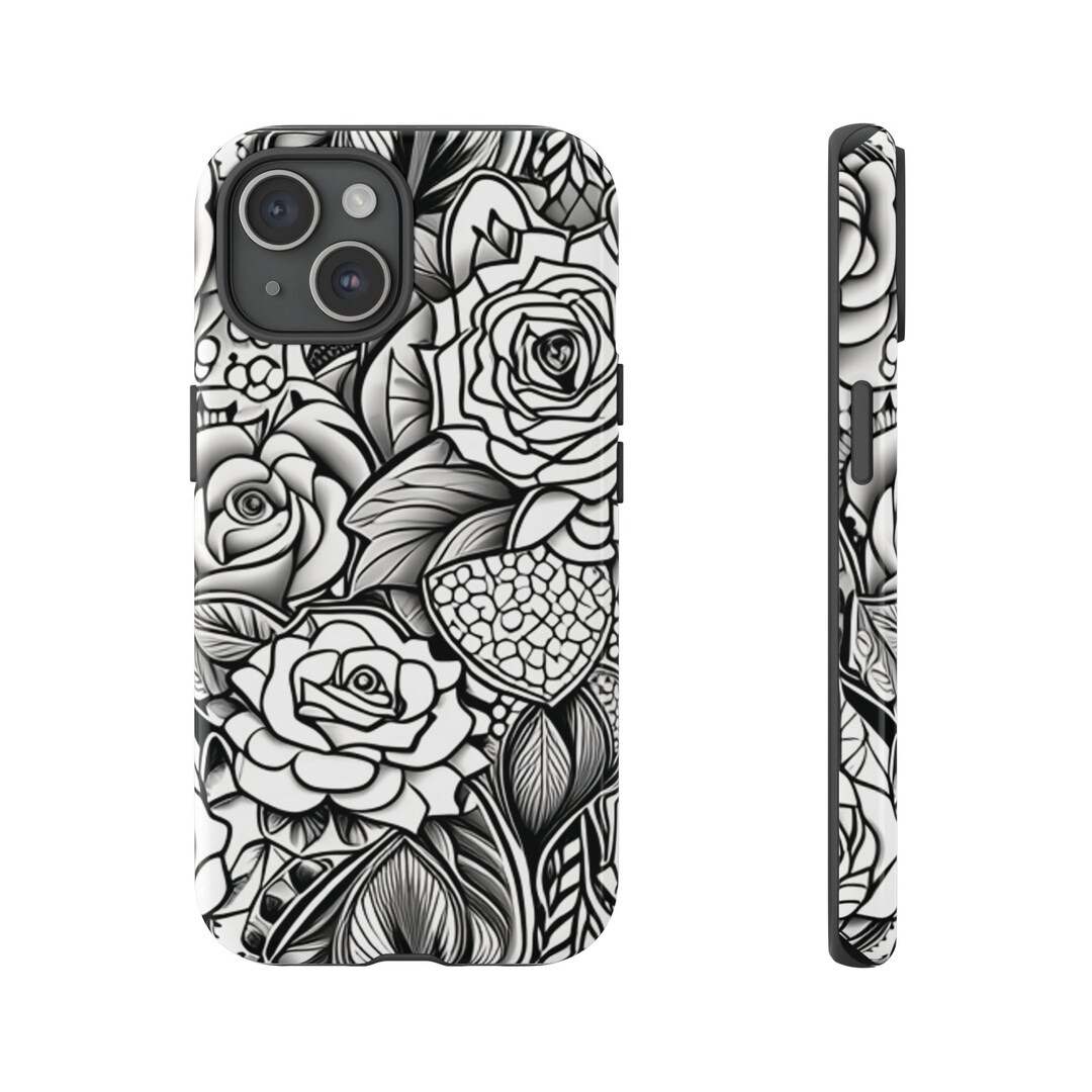 B&W Roses Case - Etsy
