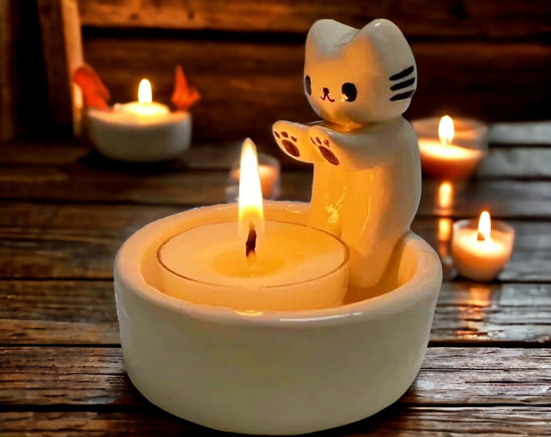 Cute Kitten Candle Holder Decoration Cute Puppy Candle Holder for Home ...