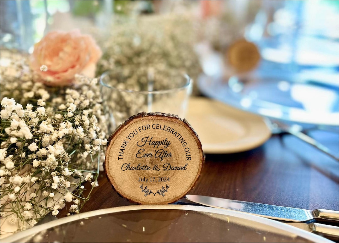 Personalized Live Edge Coasters for Wedding Favors, Handmade Wood ...