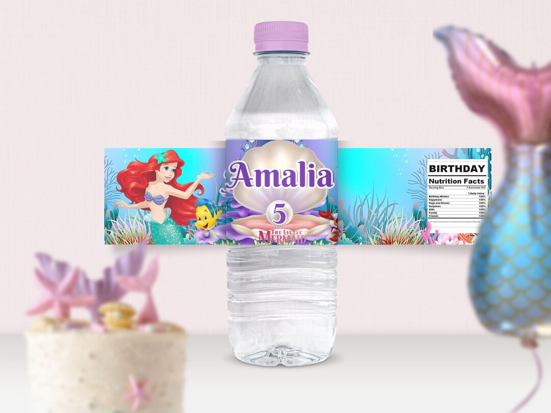 Little Mermaid Bottle Wrapper, Little Mermaid Bottle Wrapper Template ...
