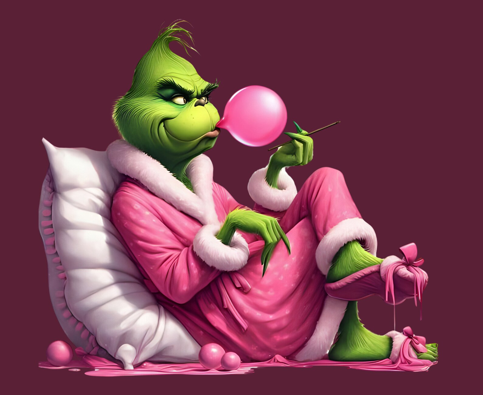 Grinch Gum Png Designs, Dtf Png, Png for Shirt, Grinch Girl Png for T ...