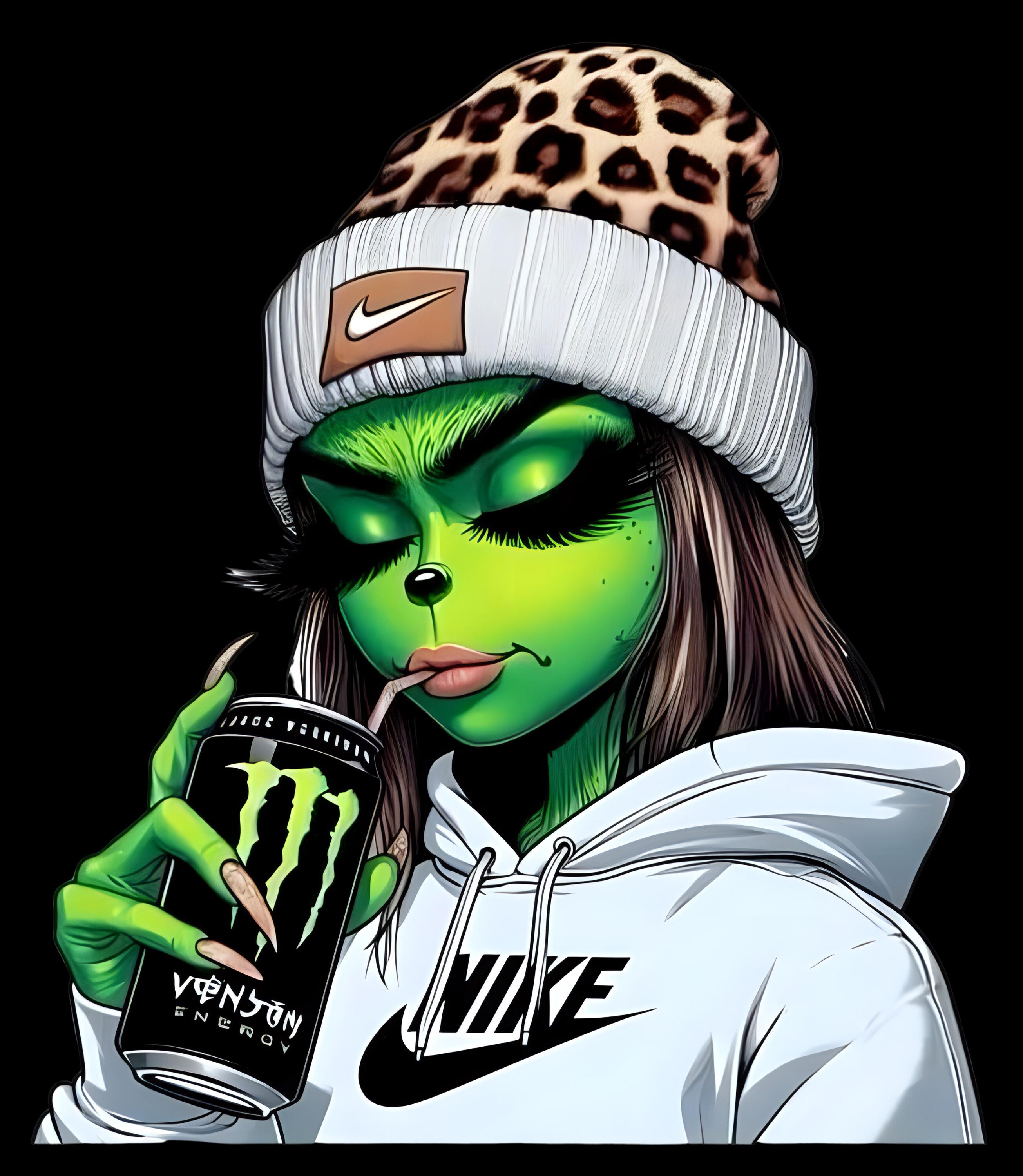 Urban Girl Grinch Png Desing, Grinch Clipart, Grinch Ornaments, Grinch ...