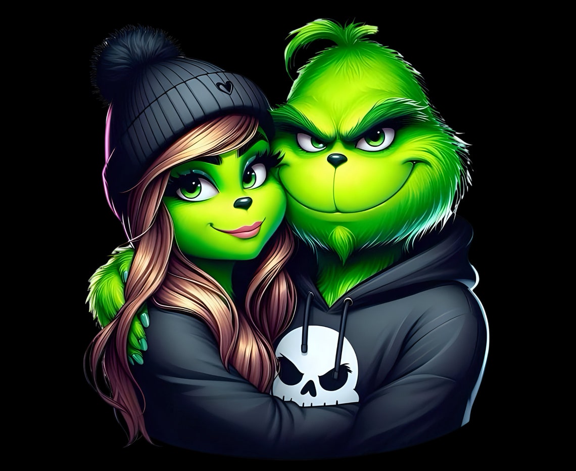 Grinch Pair Png Designs, Dtf Png, Png for Shirt, Grinch Girl Png for T ...