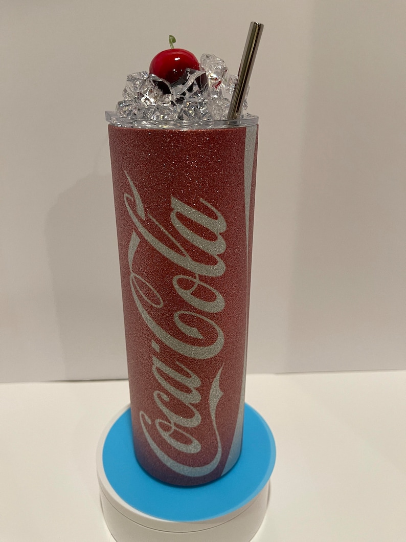 Glitter Coca-cola 20oz Tumbler With Ice Top! - Etsy