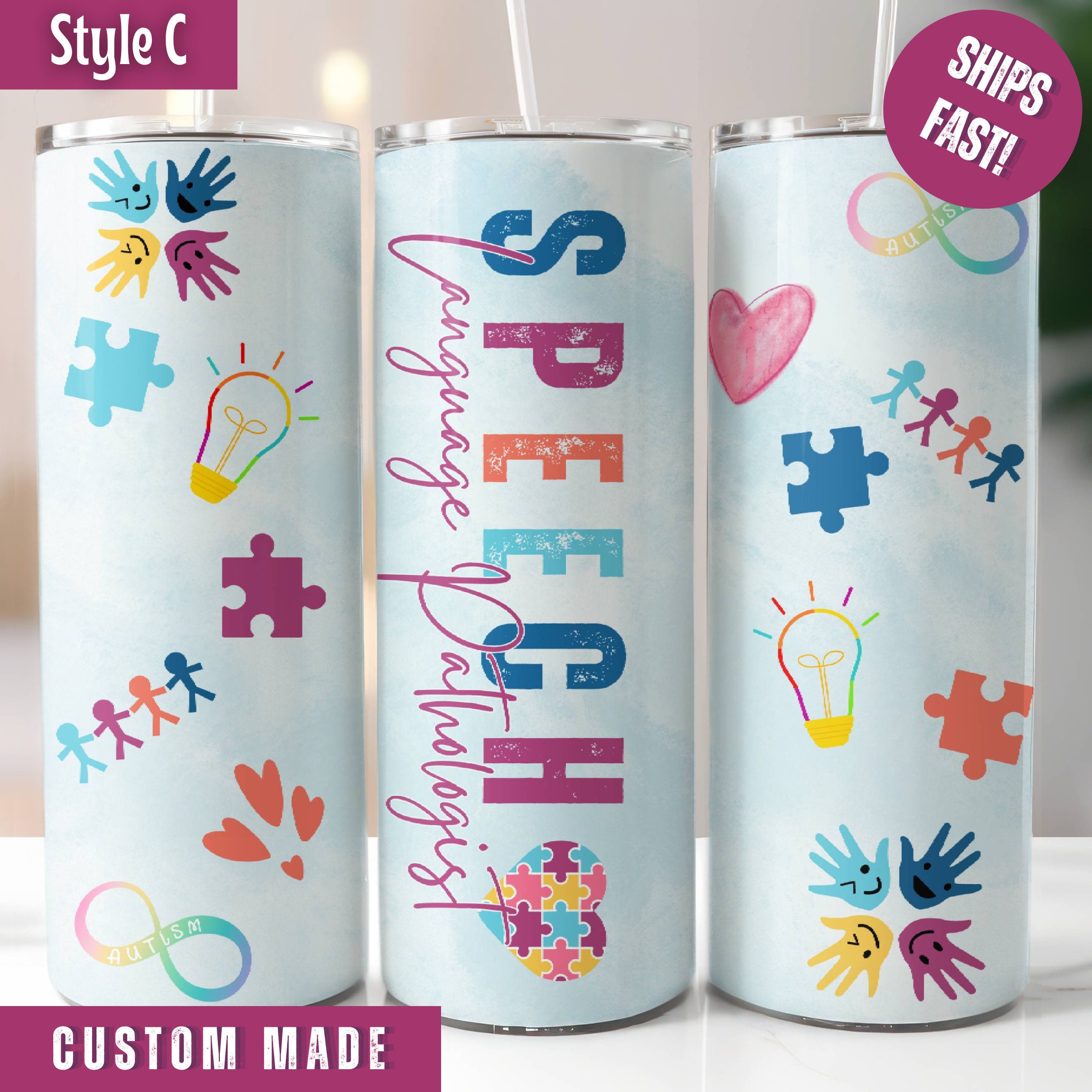 SLP Tumbler Speech Language Therapist Cup for SLP Gift for Autism ...