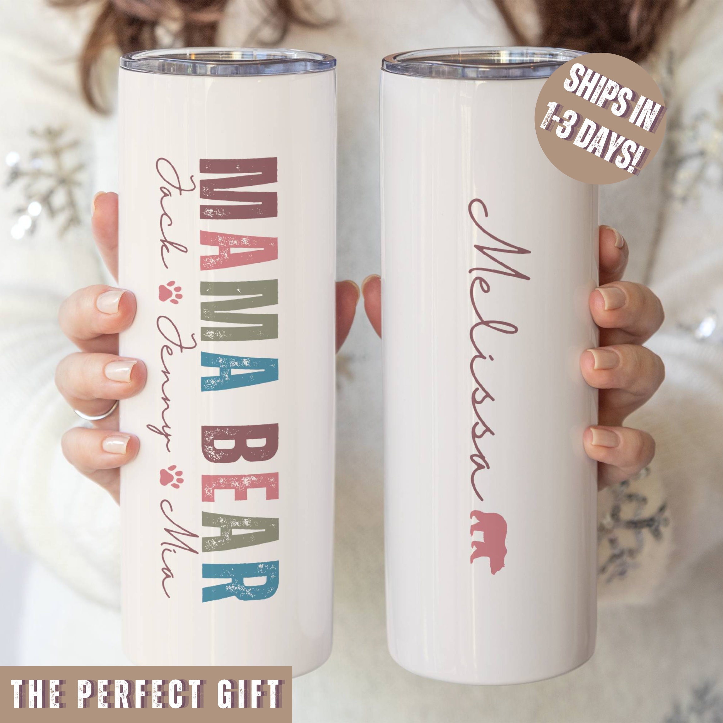 Mama Bear Tumbler Personalized Mama Bear Cup for Mama Bear Gift for ...