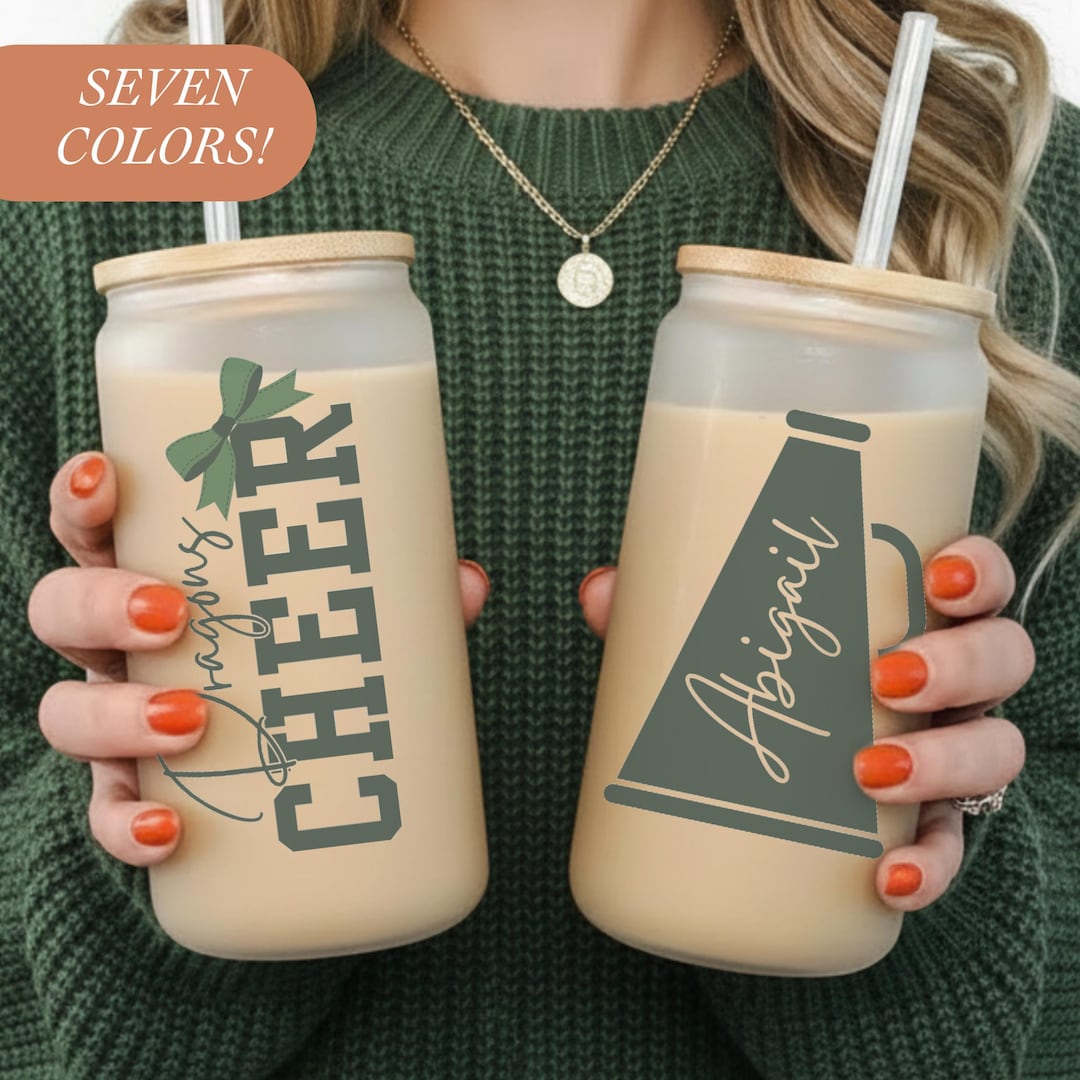 Custom Cheer Cup Cheer Team Gifts Glass Tumbler Cheerleader Gifts ...