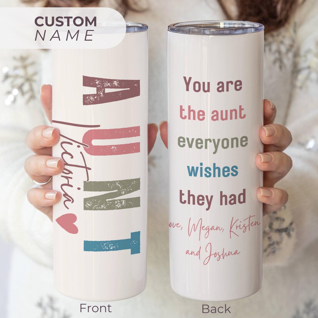 Custom Aunt Gift Personalized Cup for Aunt Tumbler With Kids Names ...