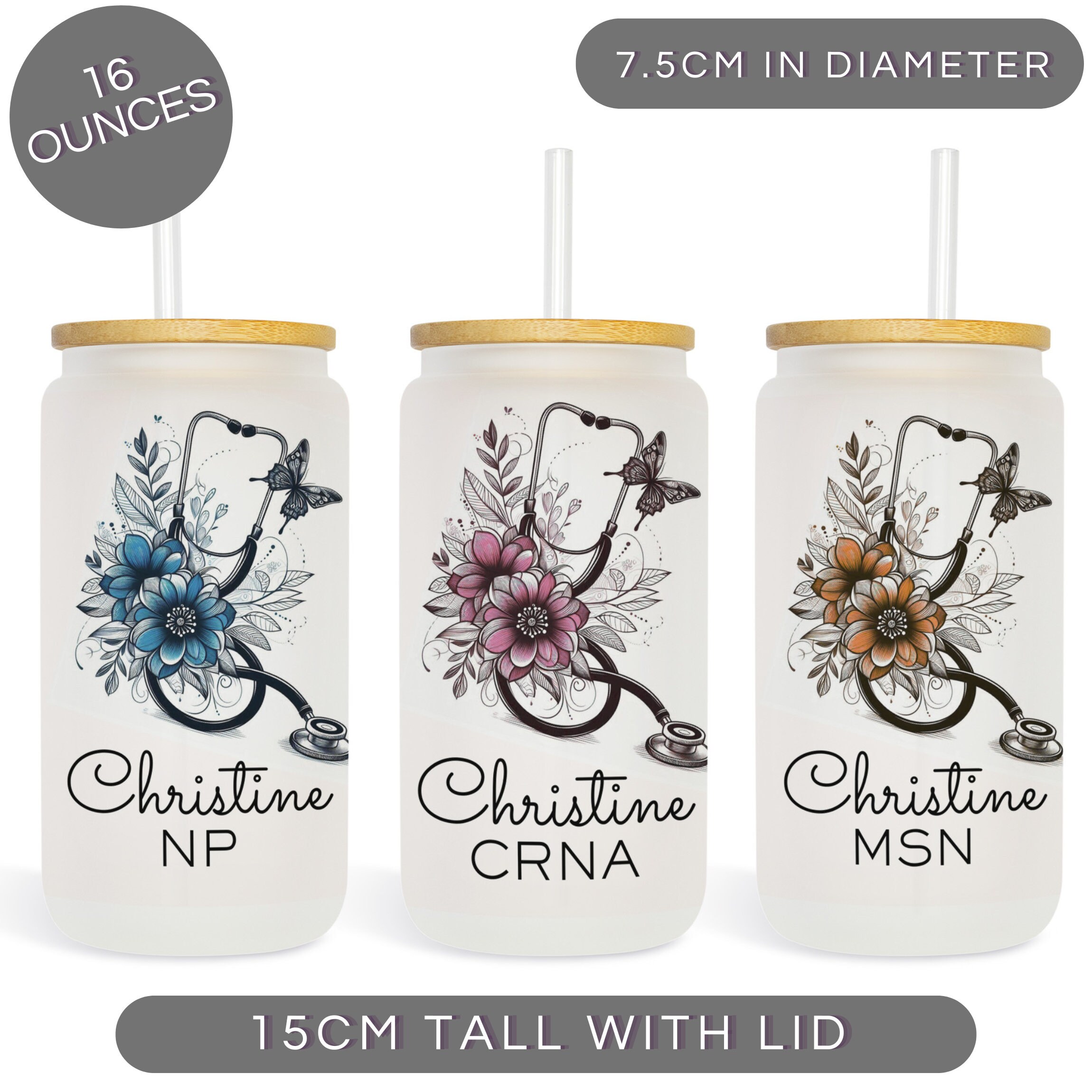 Personalized Medical Assistant Cup Floral Stethoscope Medical Assistant ...