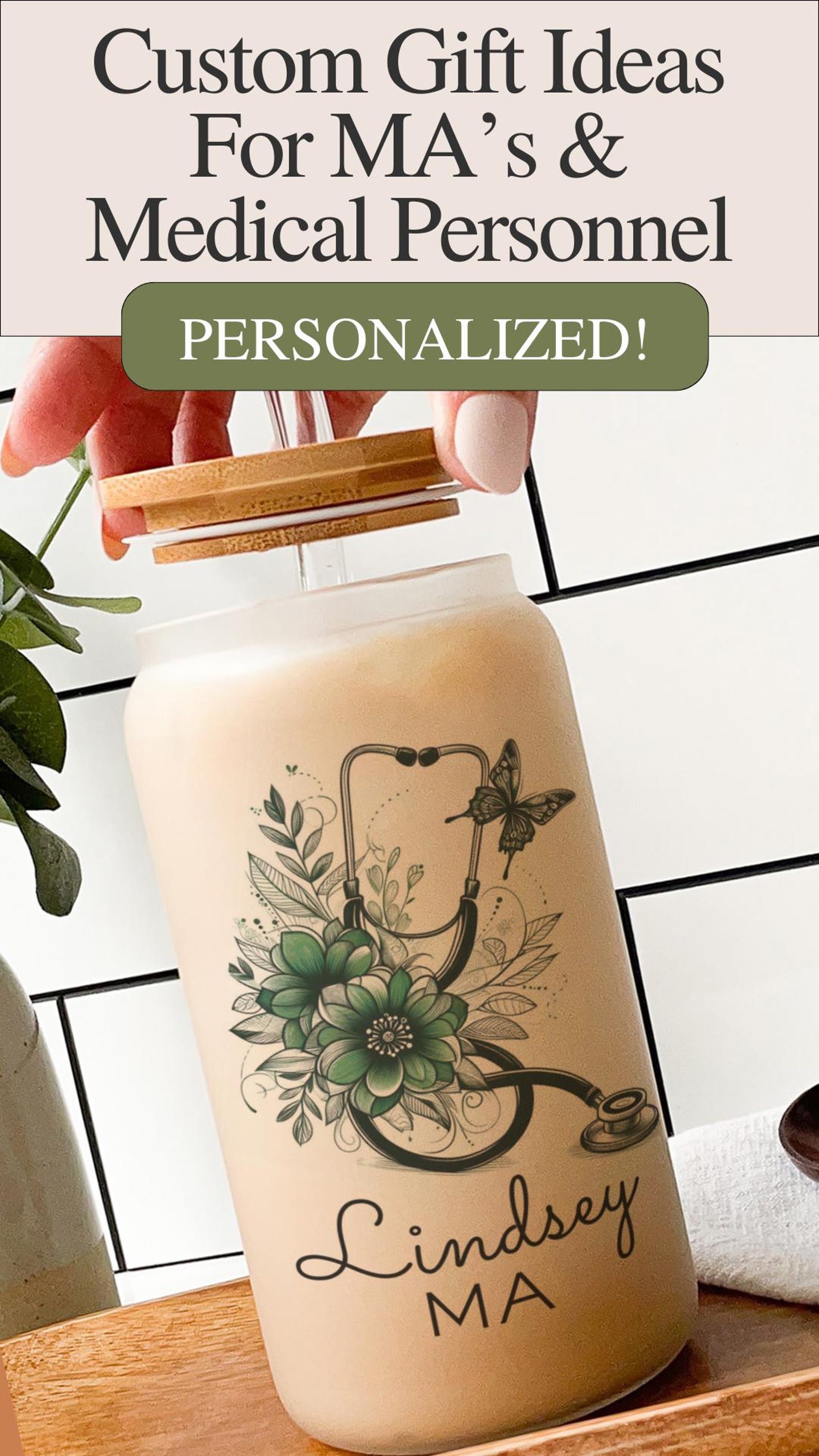 Personalized Medical Assistant Cup Floral Stethoscope Medical Assistant ...