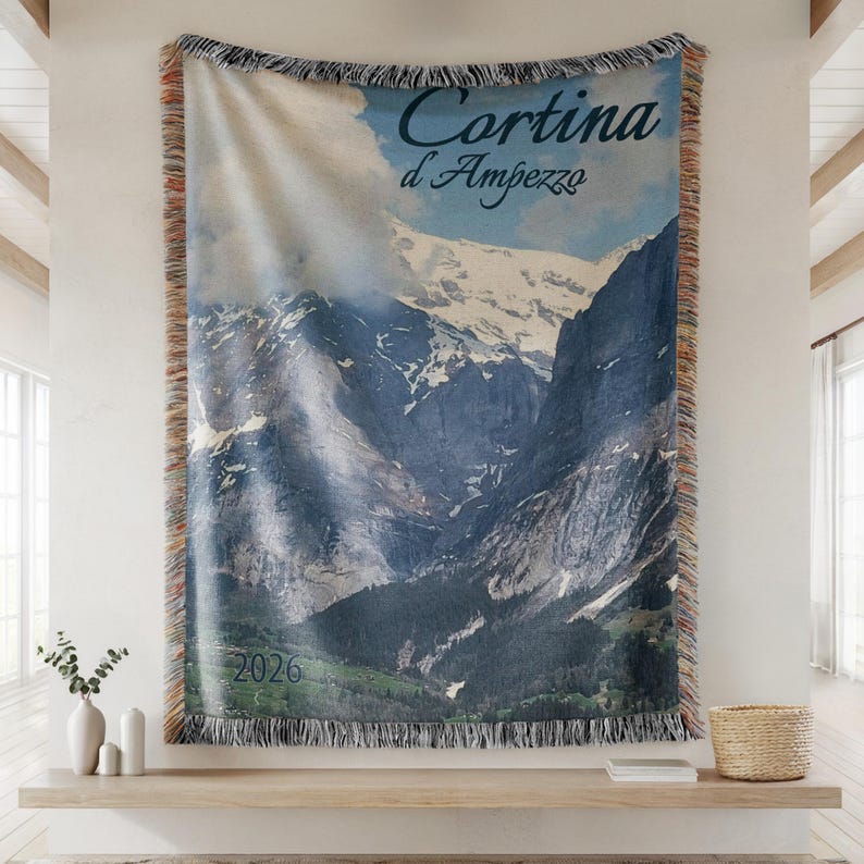 Milan 2026 Photo Blanket Milano Italia Cotton Woven Throw Fringed Italy ...