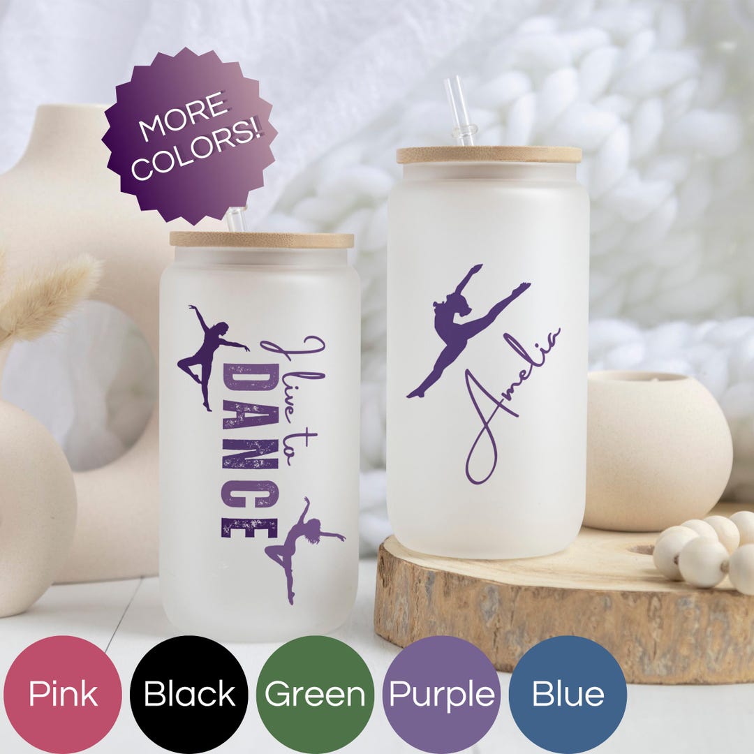 Personalized Dance Cup Dance Team Gifts Glass Tumbler Dancer Gifts ...