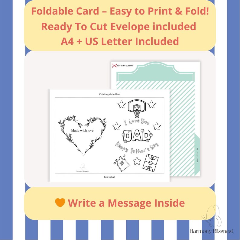 Father’s Day Printable Card | Father's Day Coloring Cards | Kids ...