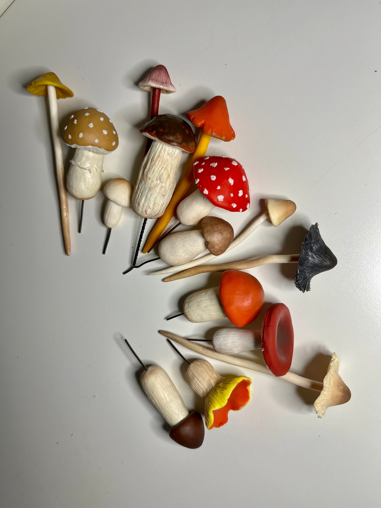 Assortment of 15 Realistic Handmade Polymer Clay Mushrooms for ...