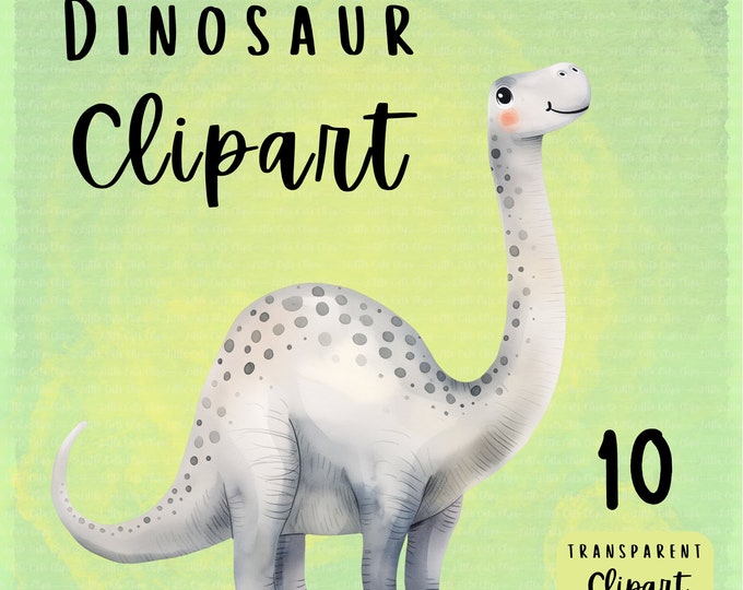 Dinosaur Clipart Set. Cute Dinosaurs Clipart Bundle for Personal ...