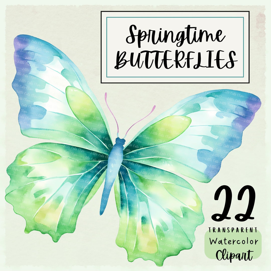 Watercolor Spring Butterfly Clipart, 22 Springtime Butterfly PNG ...