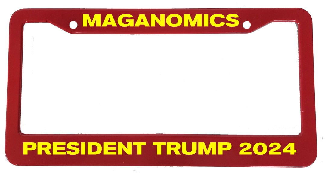 MAGANOMICS Trump 2024 Red License Plate Frame Stainless Steel With ...