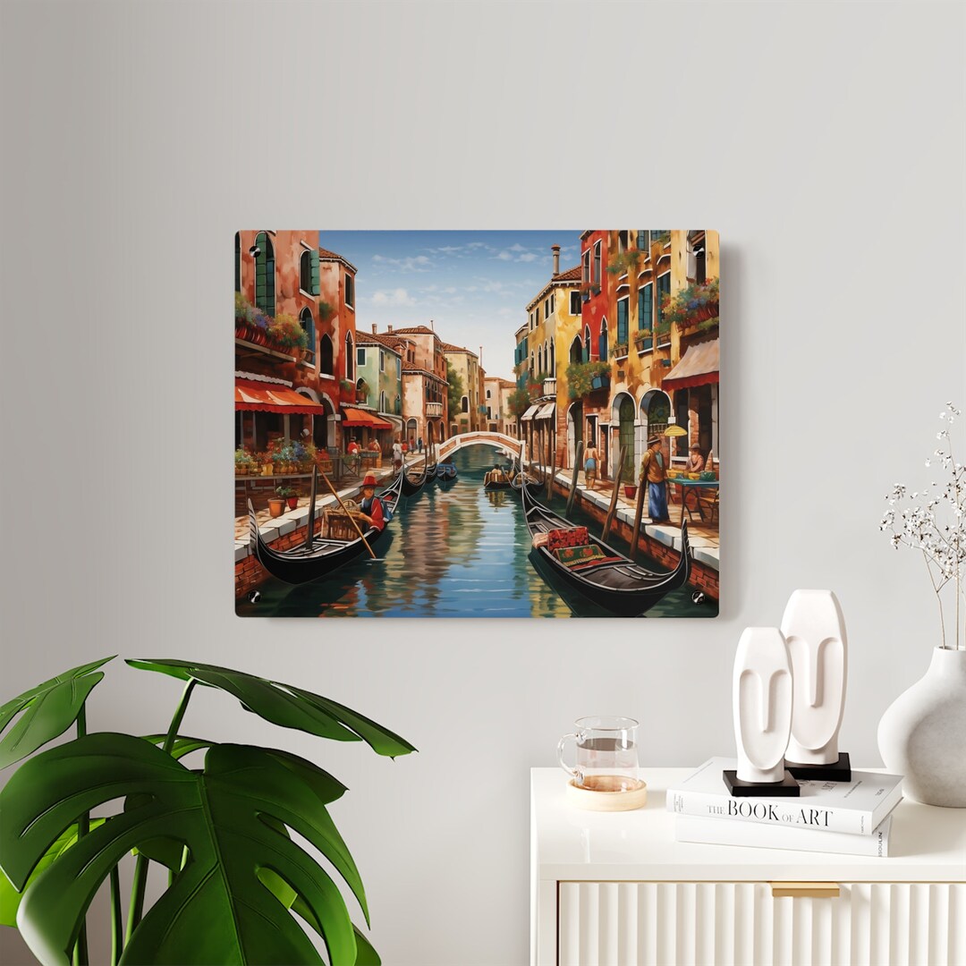 Canal Bazaar Wall Decor, Landscape Art, Nature Painting, Big Canvas Art ...