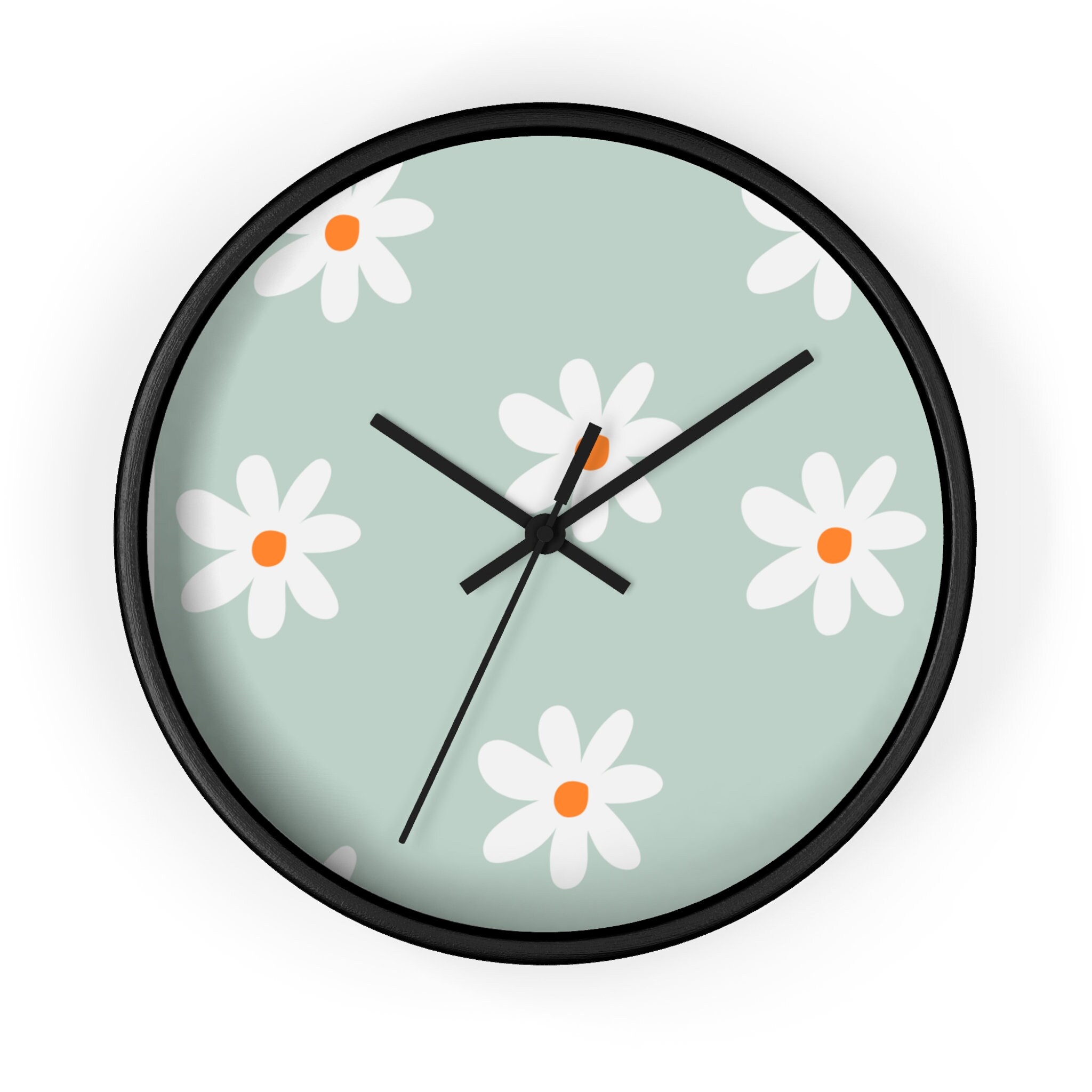 Daisy Wall Clock With Wooden Frame Art Gift for Her Teen Gift Idea ...