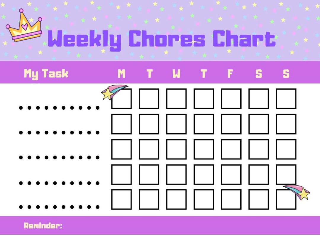 Chore Chart for Kids! (girls) - Etsy