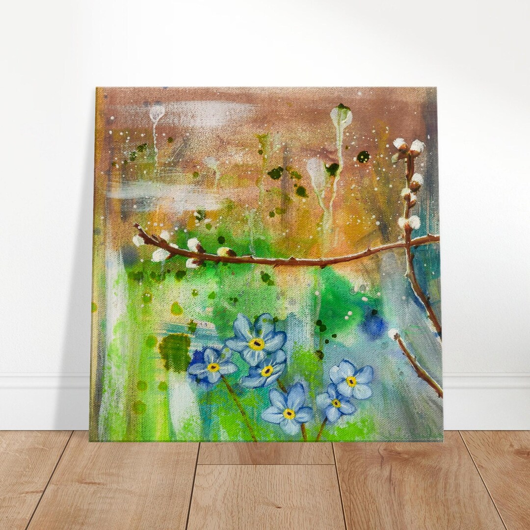 Pussy Willow Forget Me Not Canvas Print - Etsy