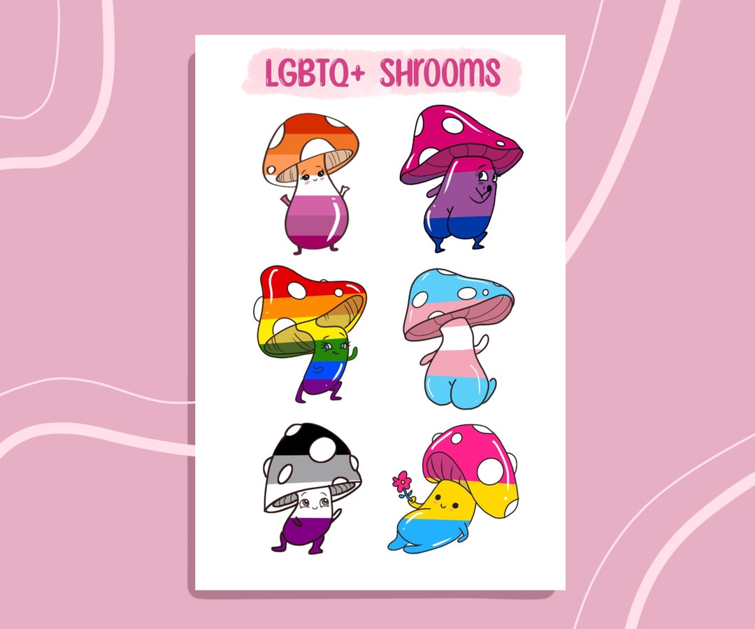 Mushroom Sticker for Mushroom Lover Sticker Pride Flag Sticker Sheet ...