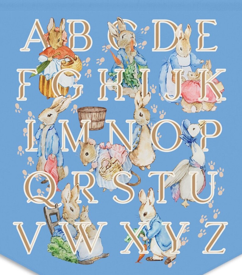 Peter Rabbit Decor Childrens Room Decor Alphabet Wall Hanging Peter ...