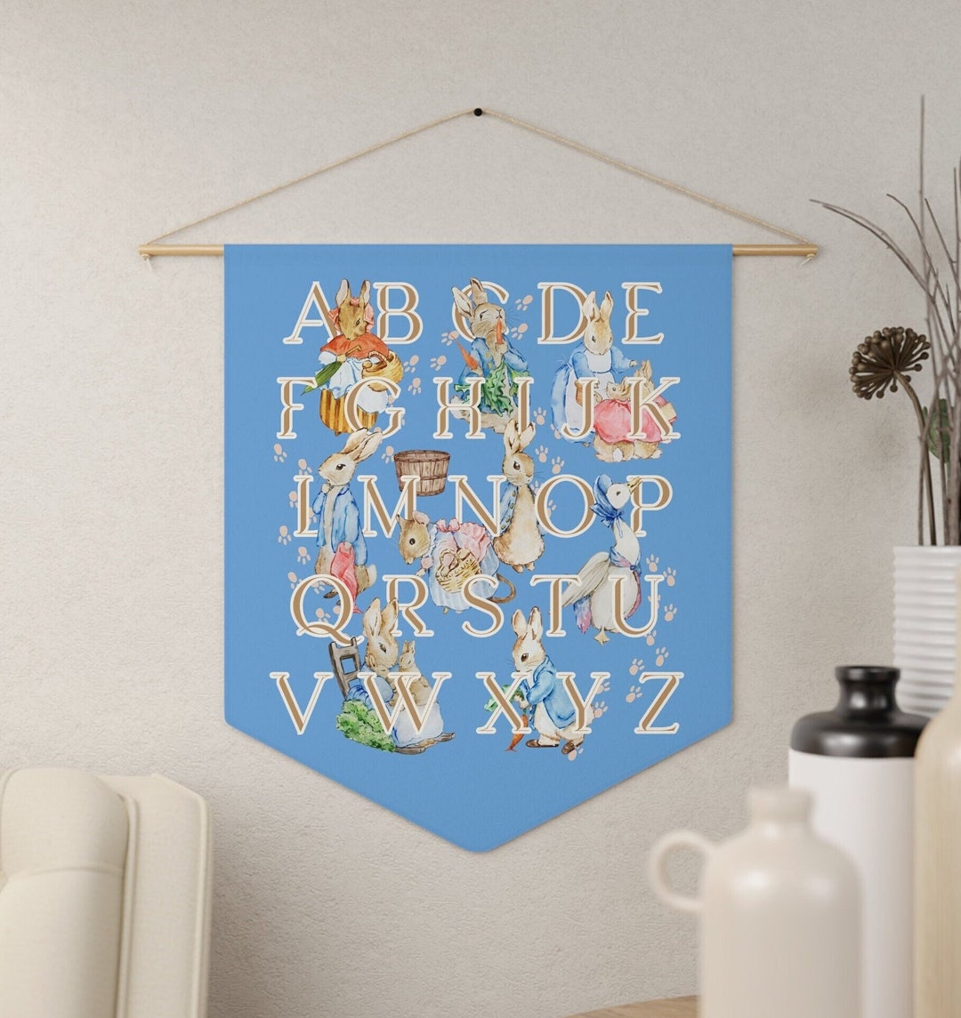 Peter Rabbit Decor Childrens Room Decor Alphabet Wall Hanging Peter ...