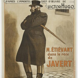 Les Miserables Poster Javert Victor Hugo Vintage Print Poster Literary ...