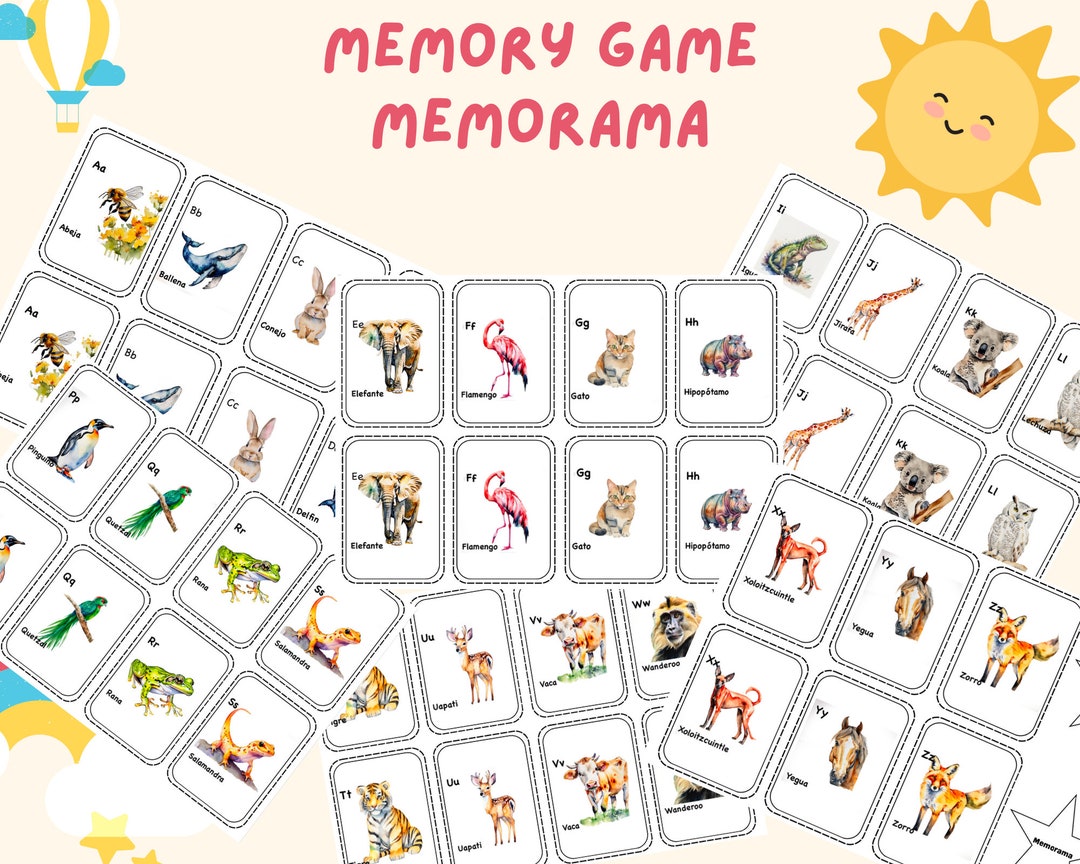 The Spanish Alphabet Memory Game - Etsy