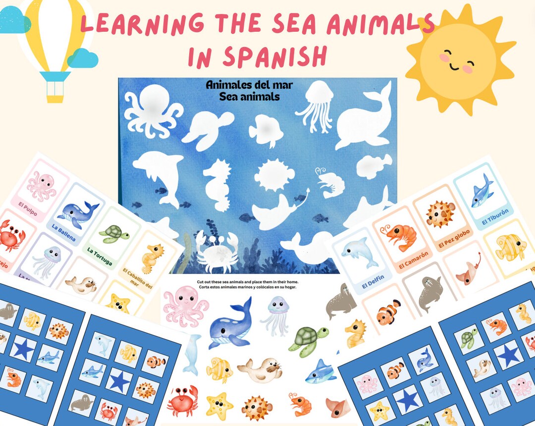 Learning the Sea Animals! HANDS ON Printable - Etsy