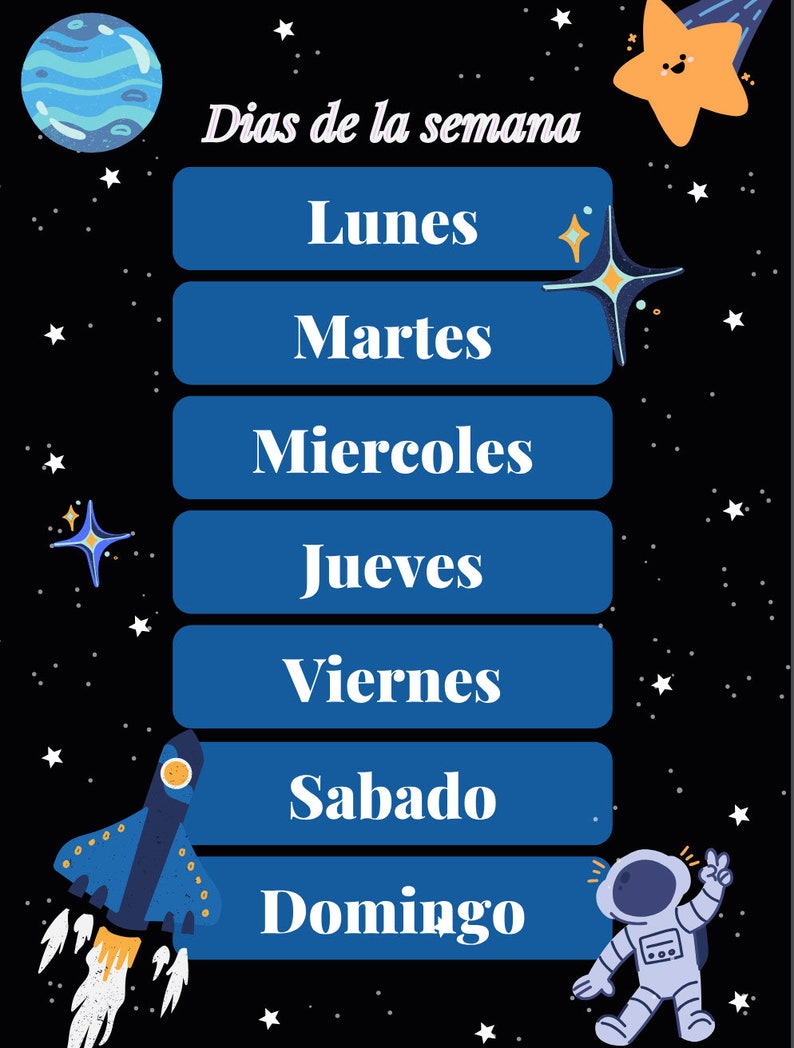 Space Theme Spanish Workbook - Etsy