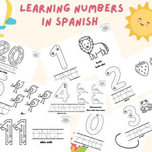 Numbers in Spanish 1 to 20 - Etsy