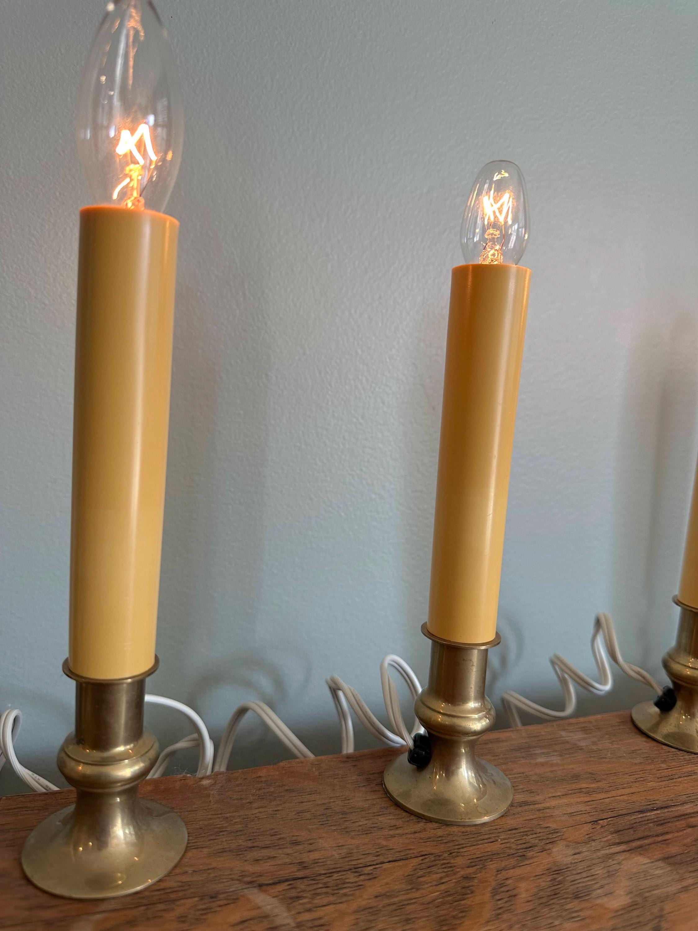 Vintage Electric Candlesticks With Timer | Solid Brass Base | Timer ...