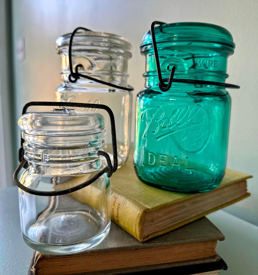 Set of 3 Vintage Ball Ideal Canning Jars With Wire Close Lids - Etsy