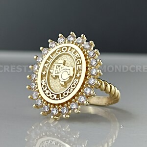 Solid Gold University Ring, Gold College Ring, College Class Ring ...