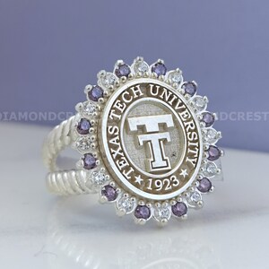 Personalized University Emblem Statement Ring for Alumni, Texas Tech ...