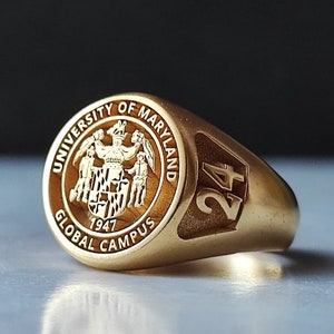 14K Gold University Ring, 14K College Ring, College Class Ring ...