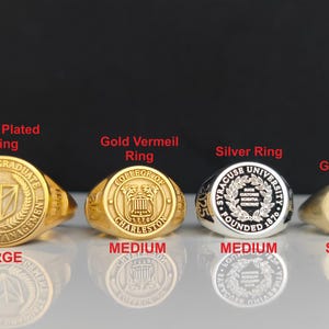 University Ring, College Ring, College Class Ring, Personalized Jewelry ...