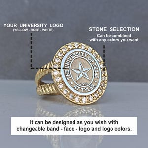 Custom 10K Gold Graduation Ring: Personalized College Jewelry - Etsy