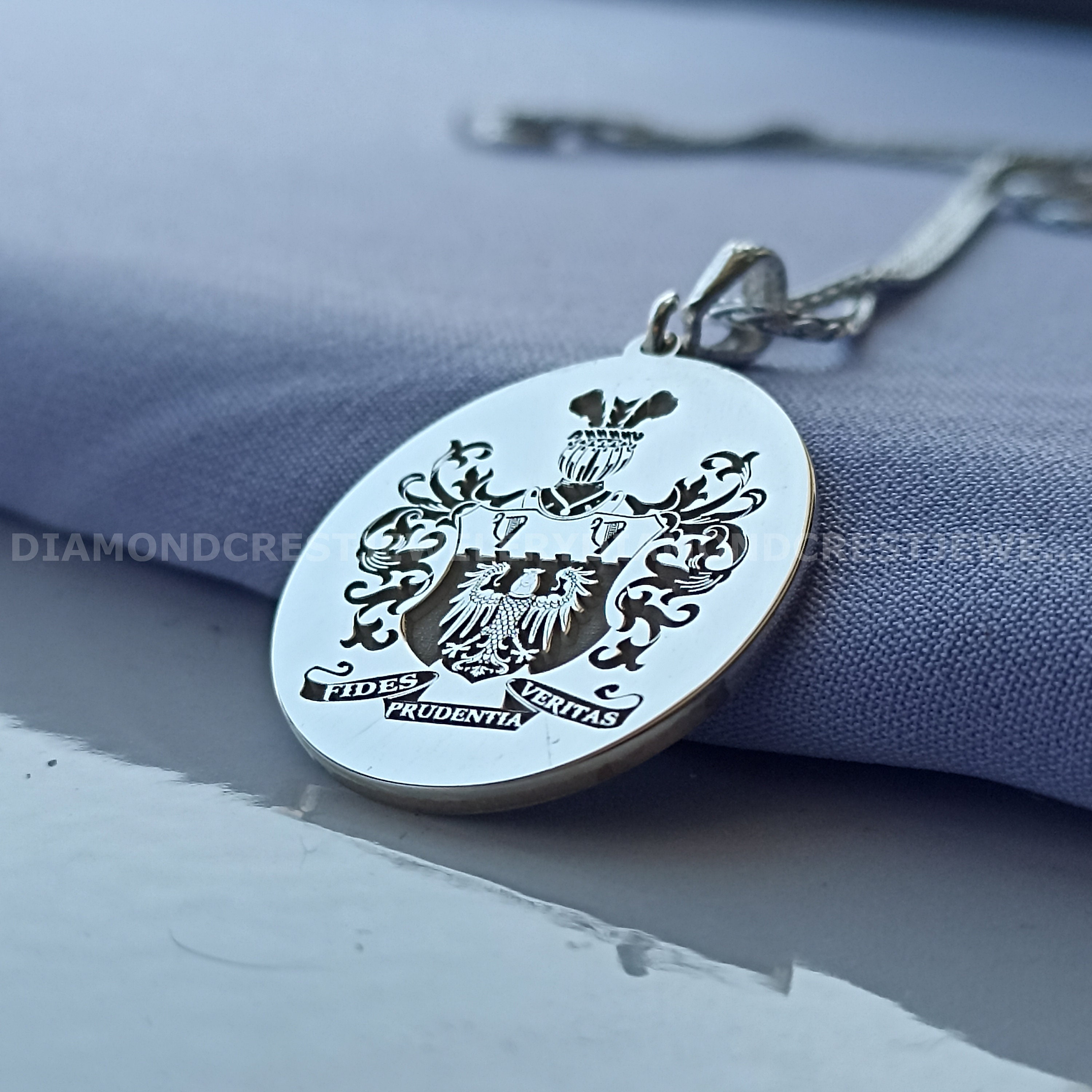 Coat of Arms Necklace, Family Crest Necklace, Custom Signet Pendant ...
