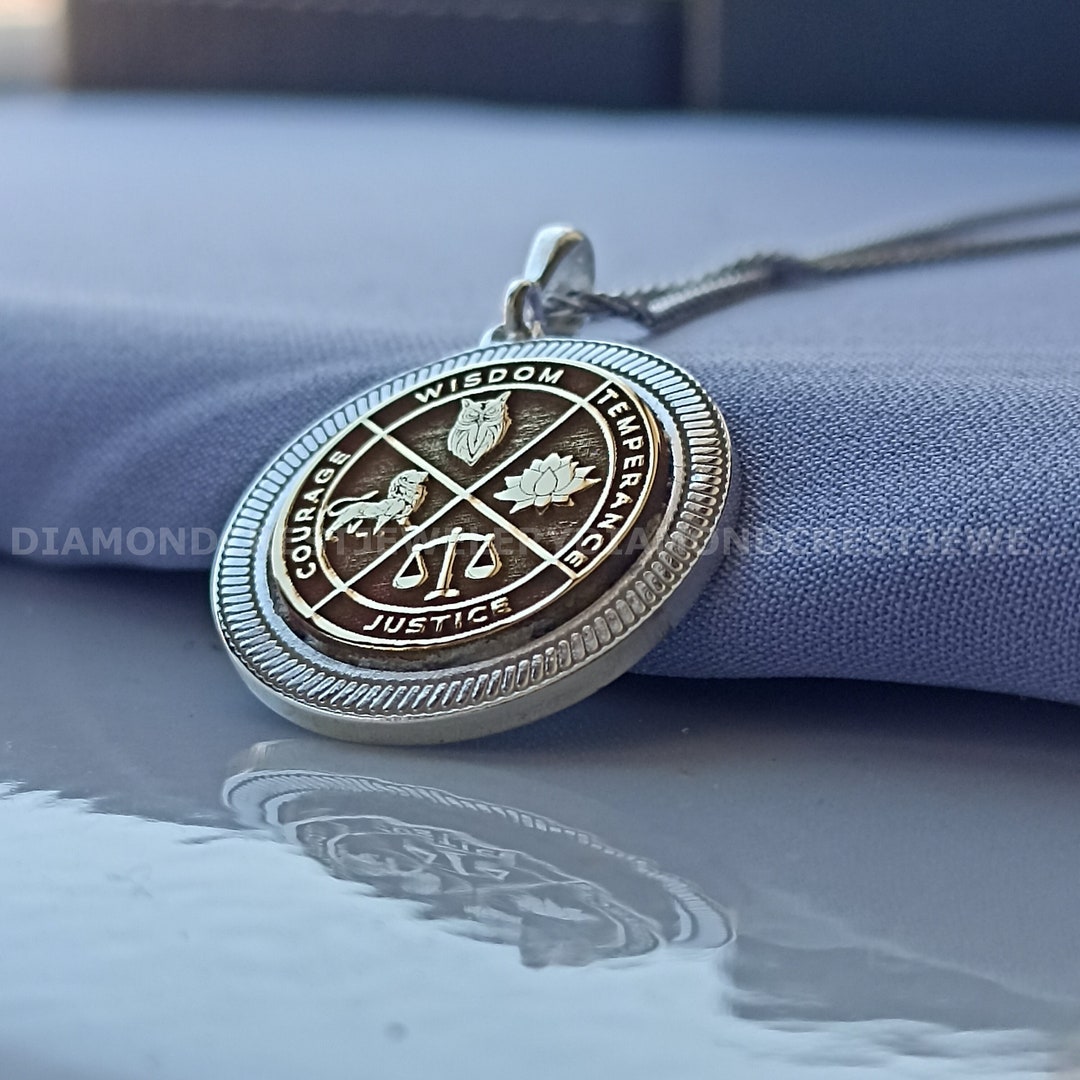 The Cardinal Virtues, Stoic Necklace,justice Wisdom Temperance Courage ...